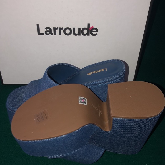 Larroude | Shoes | Wanda Platform Mule In Blue Denim Inspired By Wanda ...